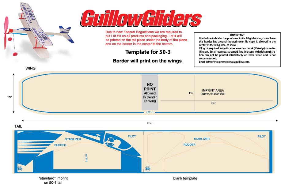 50-3 Balsa Biplane LG - Guillow Gliders